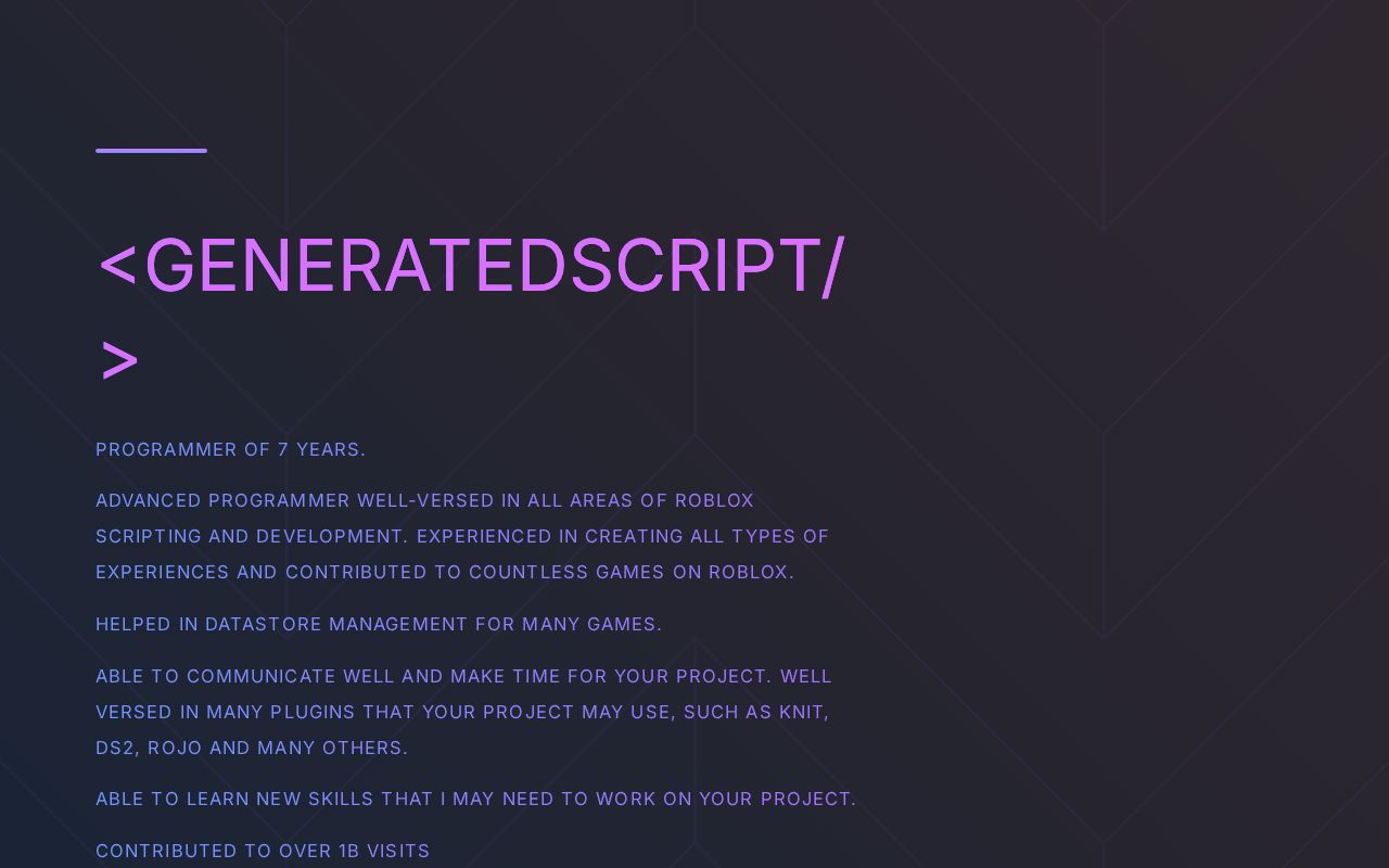 GeneratedScript Scripter Portfolio